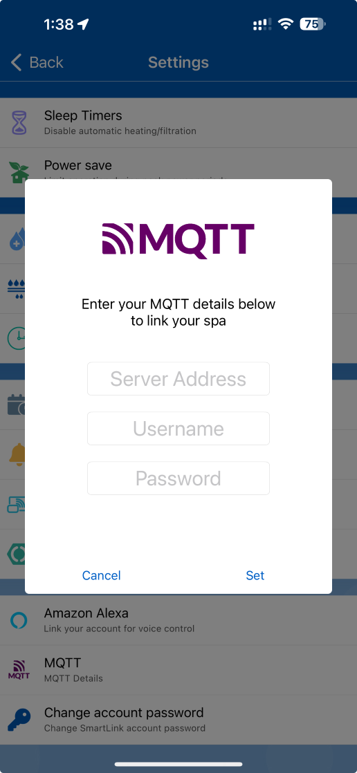 V3 SmartLINK Wi-Fi MQTT Setup - SpaNET